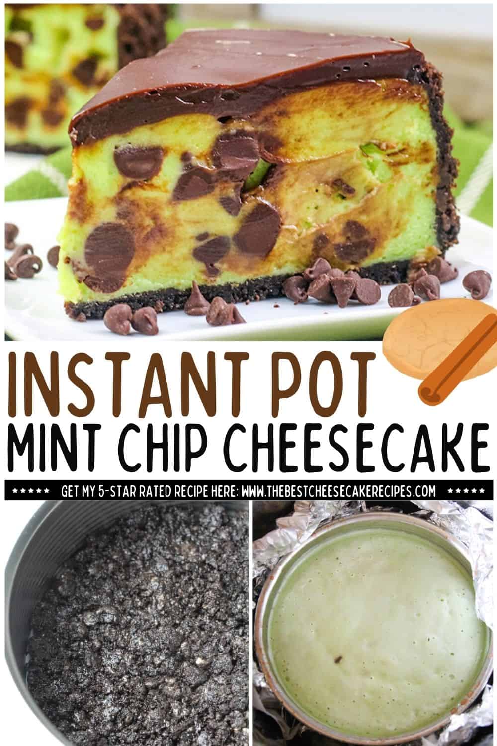 Instant Pot Mint Chocolate Chip Cheesecake - The Best Cheesecake Recipes